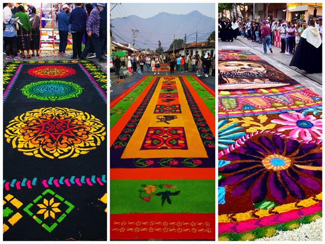 Alfombras de aserrín, el arte efímero florece en Guatemala | Diario ...