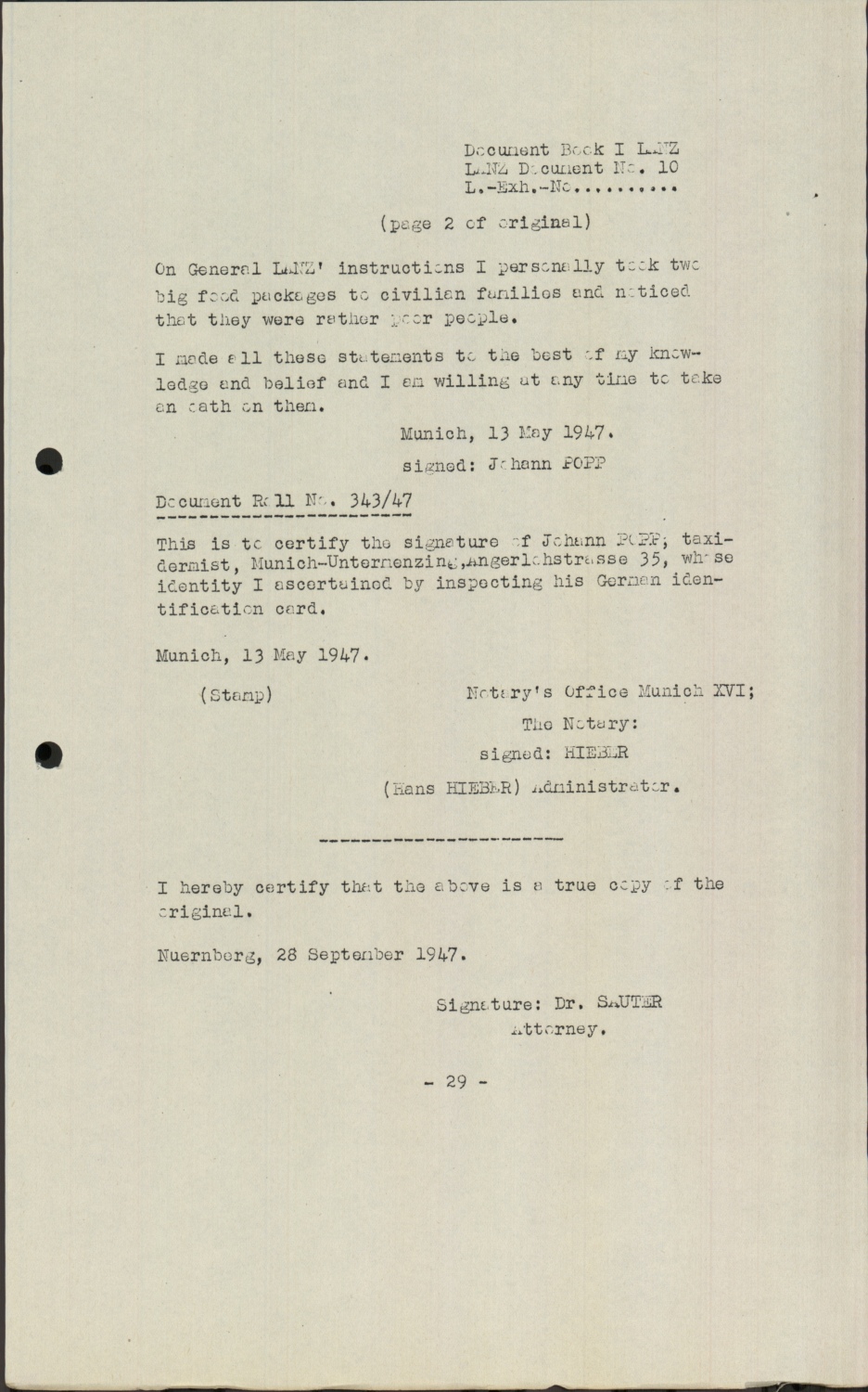 Nuremberg - Document Viewer - Affidavit concerning General Lanz's ...