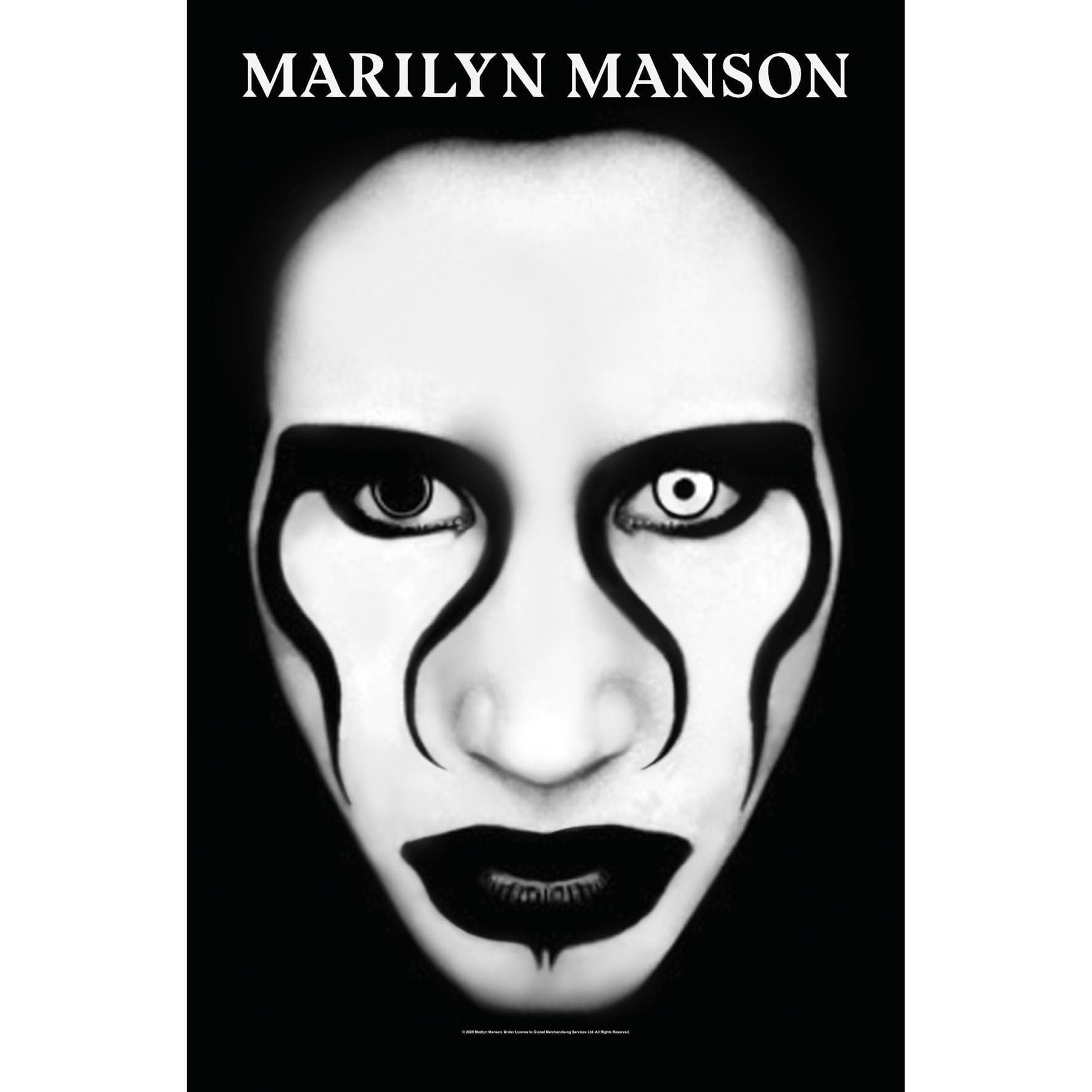 Marilyn Manson 'Defiant Face' Textile Poster - HMOL
