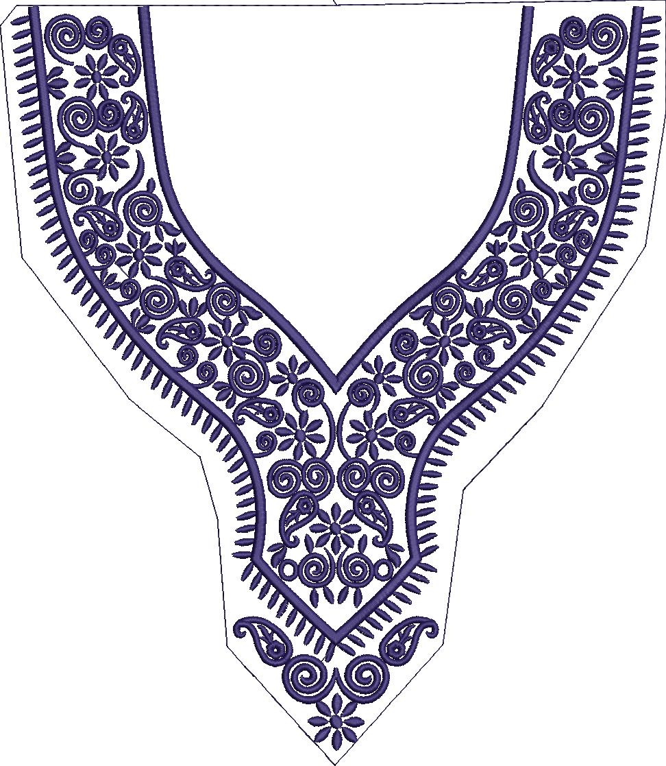 Arabic Embroidery Neck Designs, Free Arabick Nick Latest Design (643)