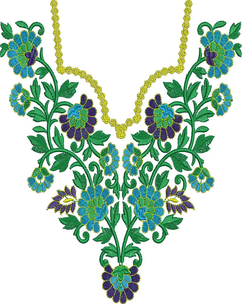 Arabic Embroidery Neck Designs, Free Arabick Nick Latest Design (643)