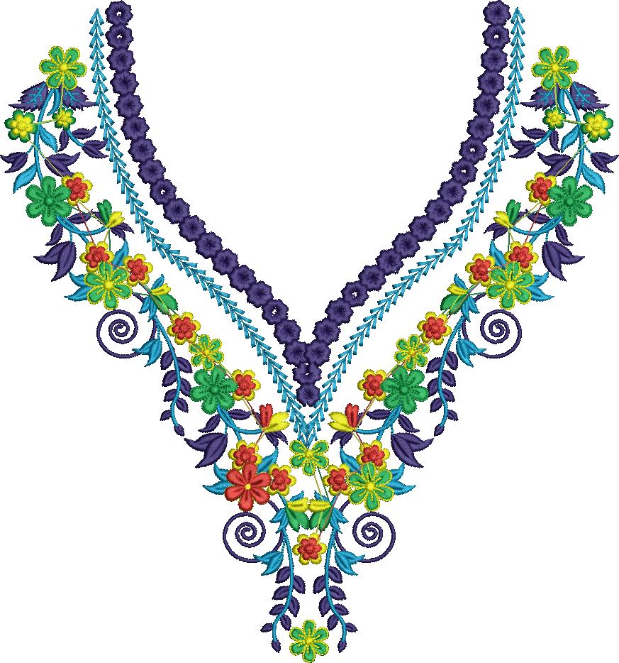Arabic Embroidery Neck Designs, Free Arabick Nick Latest Design (643)
