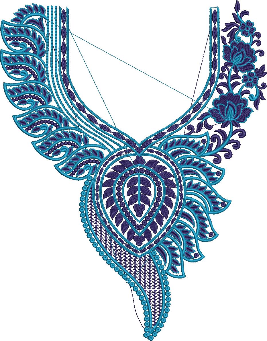 Arabic Embroidery Neck Designs, Free Arabick Nick Latest Design (643)