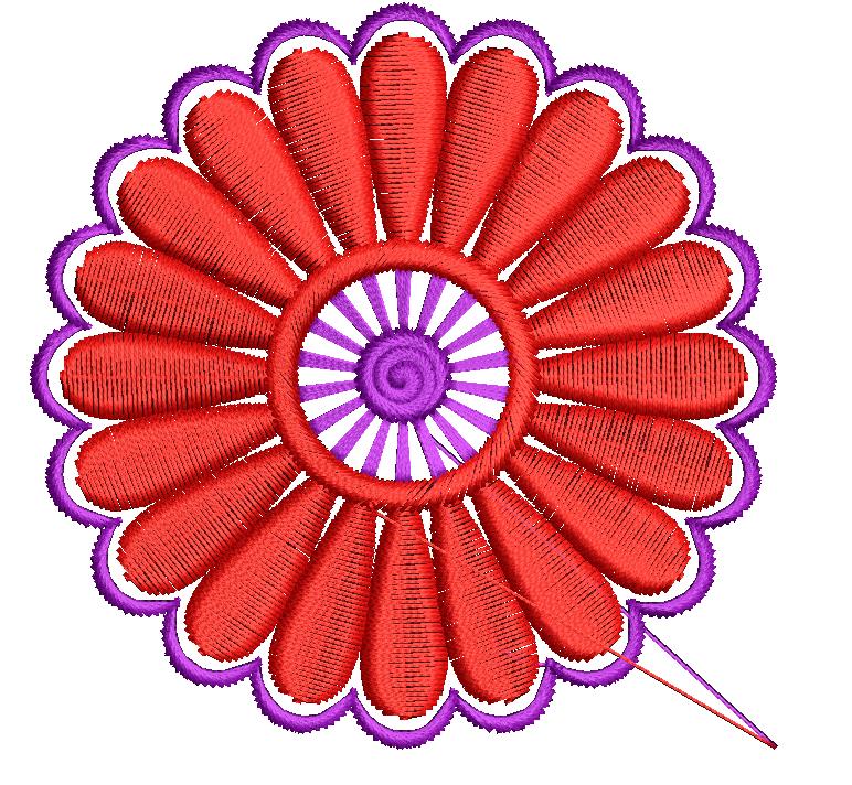 Flower Embroidery Patch Design For Small Machine, (101)