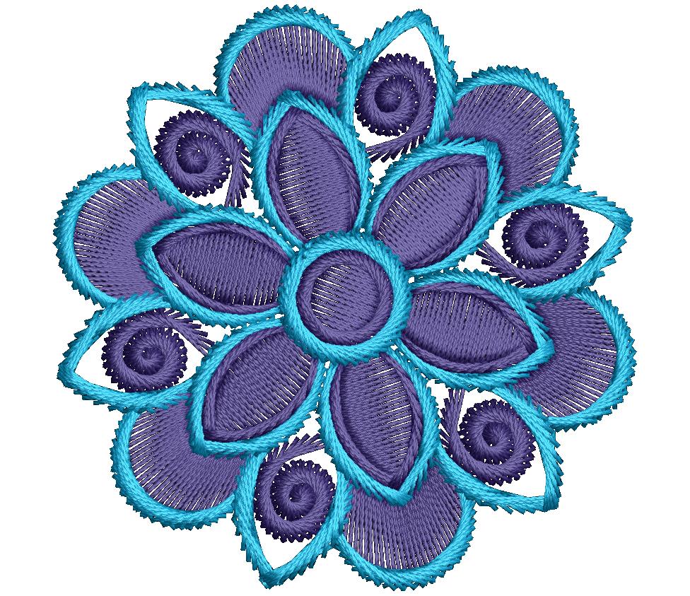 Flower Embroidery Patch Design For Small Machine, (177)