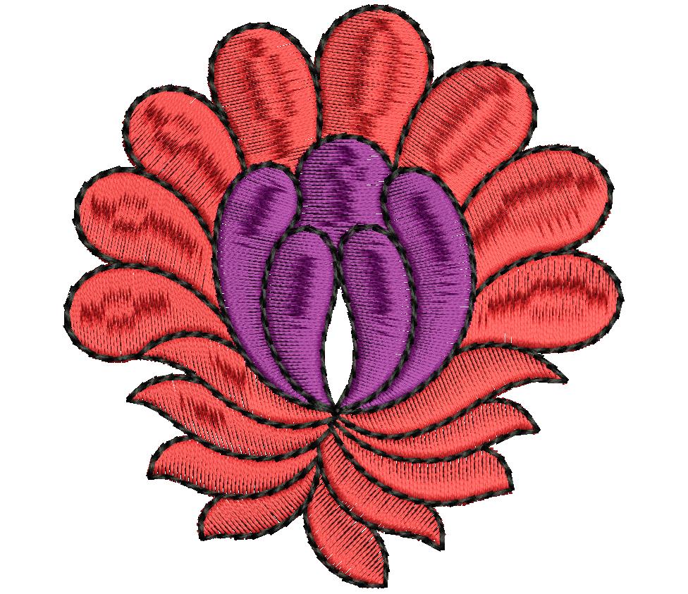 Flower Embroidery Patch Design For Small Machine, (177)