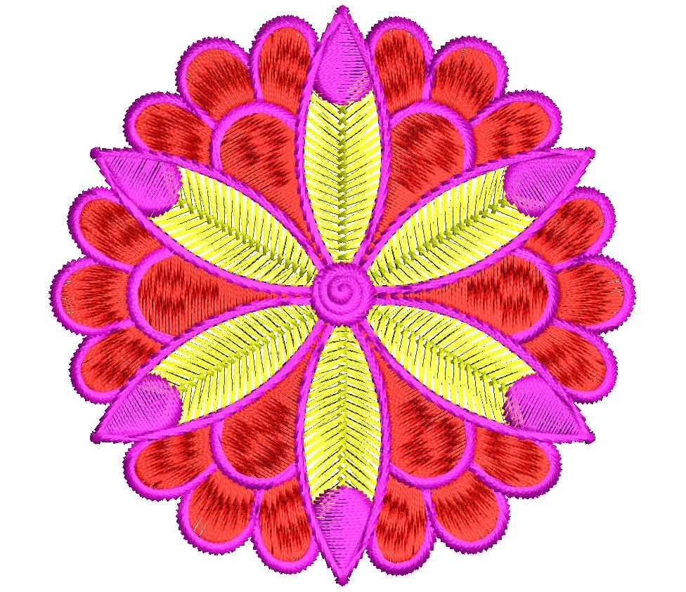 Flower Embroidery Patch Design For Small Machine, (177)